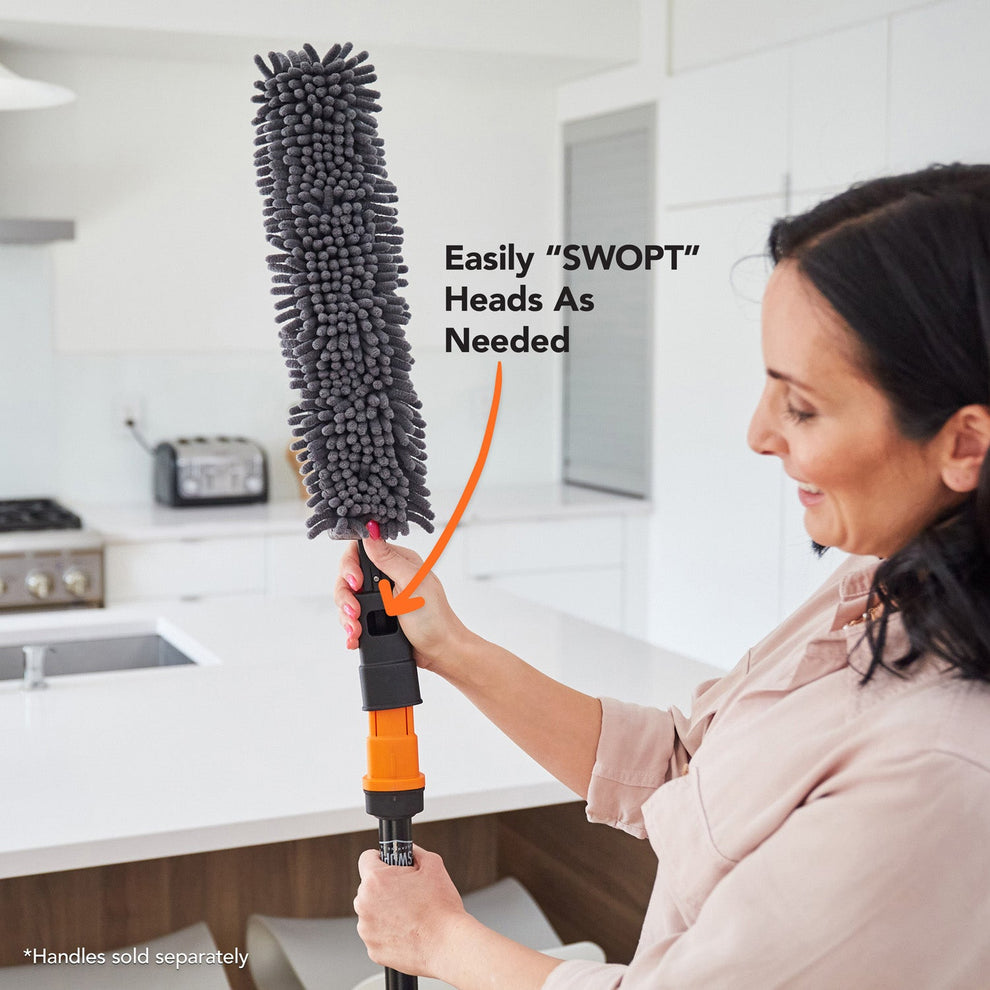 12 in. Smooth Surface Flexible Microfiber Duster Head