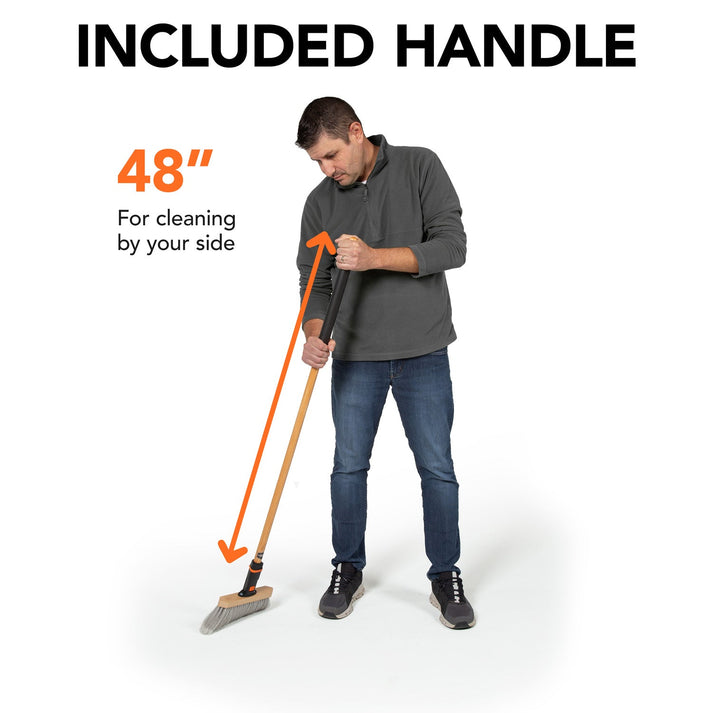 11 in. Smooth Surface Straight Broom Head with 48 in. Wood Handle Comb